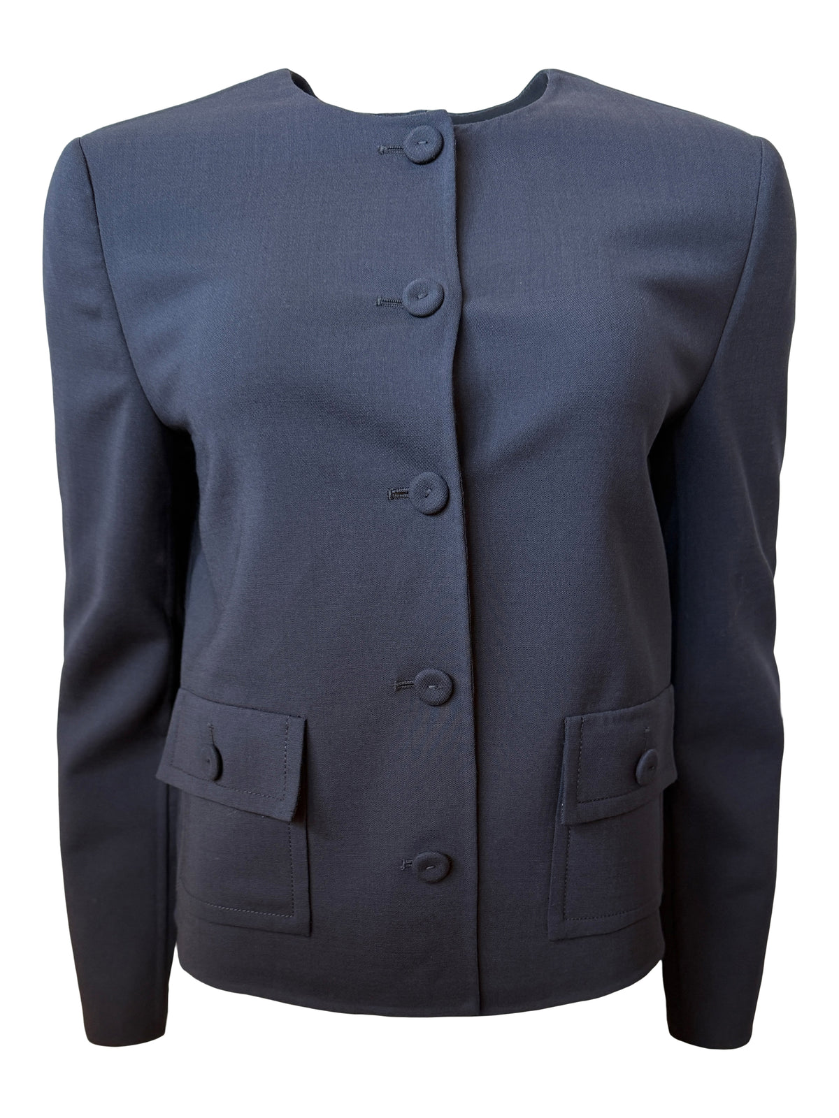 Navy Short Jacket with Matching Buttons– aquelboutique