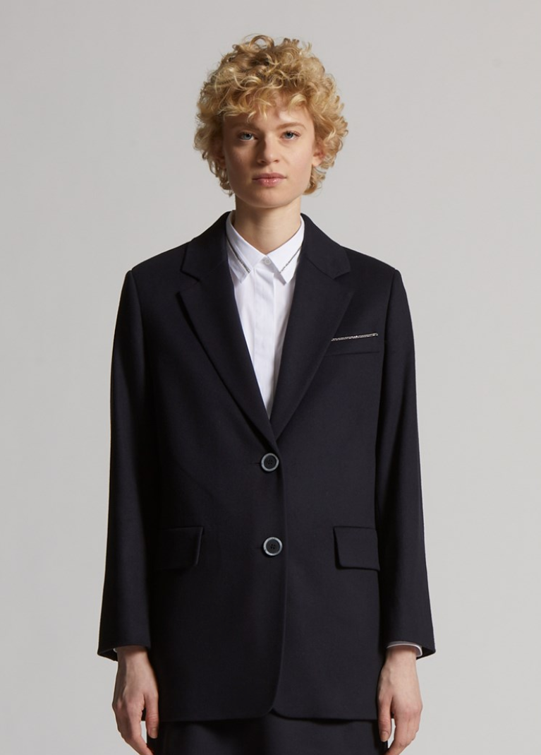 Ink Long Line Fine Wool Blazer– aquelboutique
